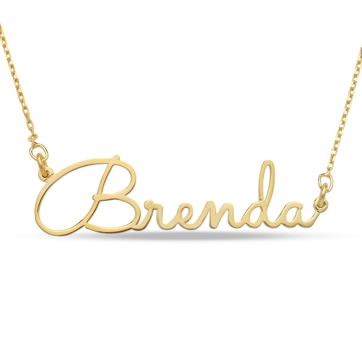 Cursive Gold Nameplate Necklace
